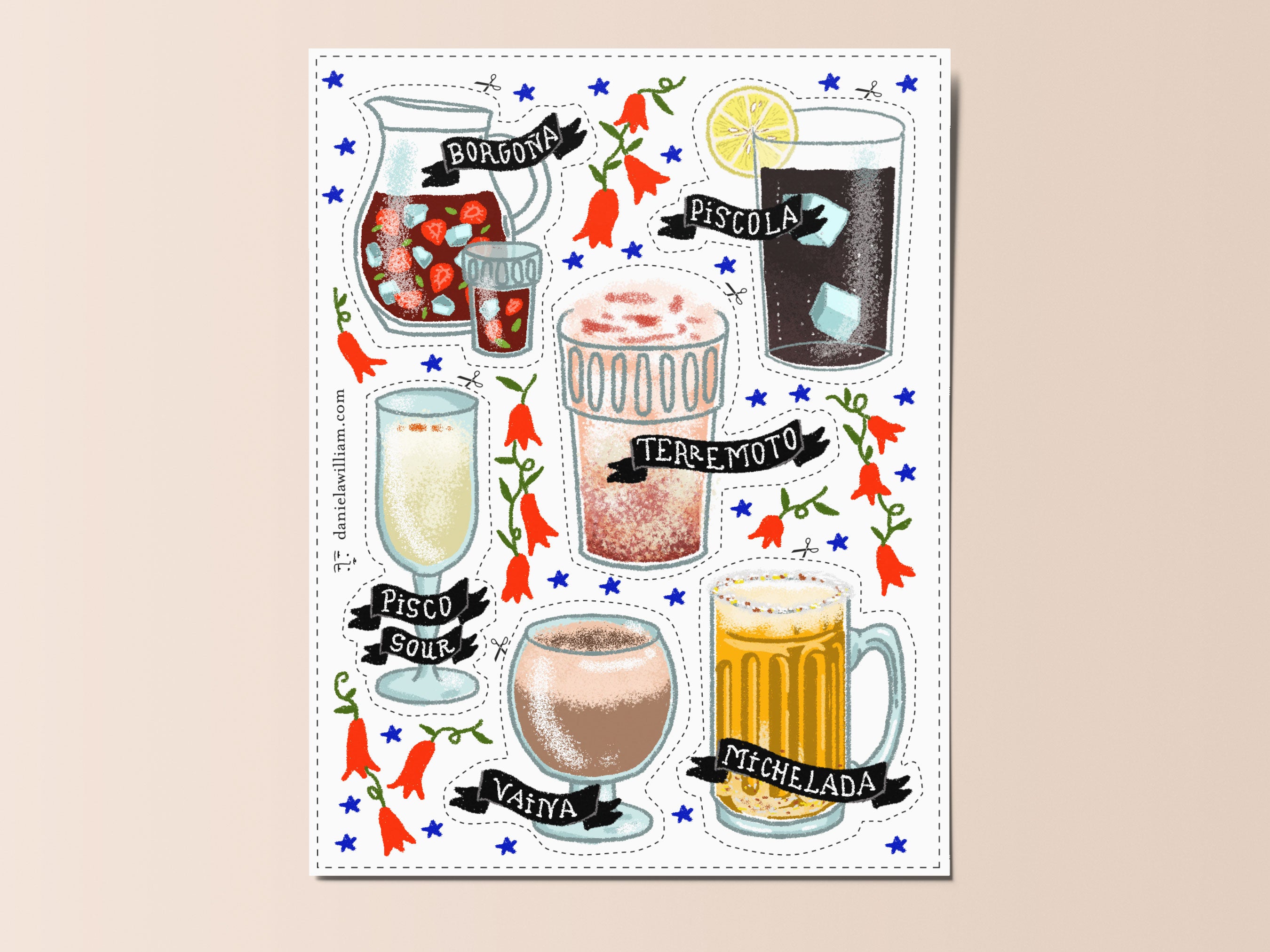 Tragos chilenos - Stickers recortables – Daniela William Shop